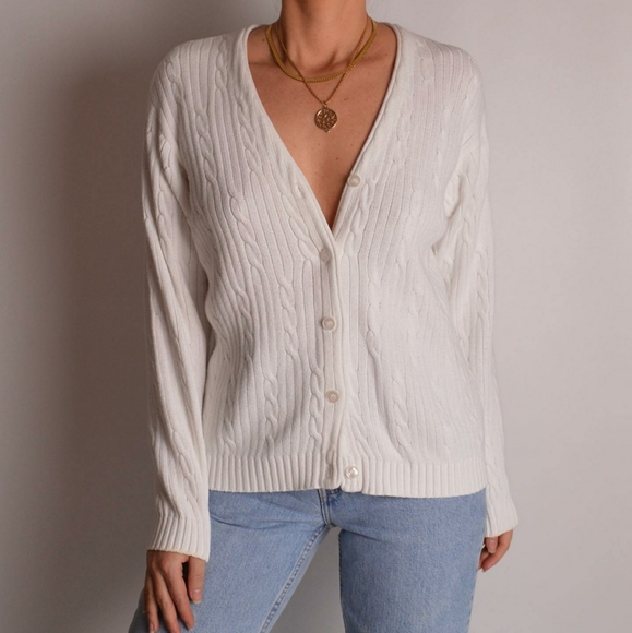 Talbots | Sweaters | Vintage White Cardigan | Poshmark